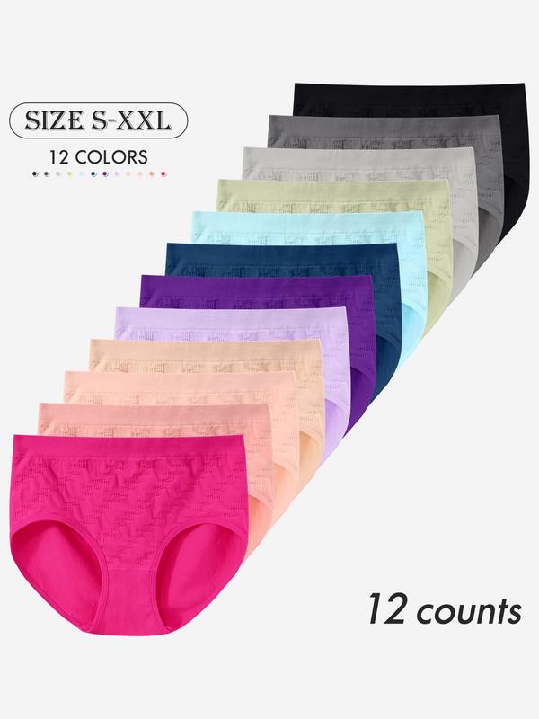 Women's Solid Color Seamless Knicker, Intimate Products, Breathable ...