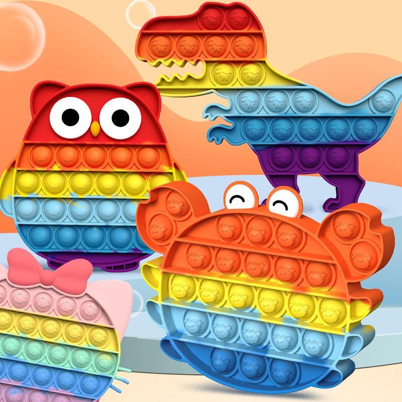 Colorful Silicone Bubble Push Montessori Toys, 1 Count Cute Finger Push ...