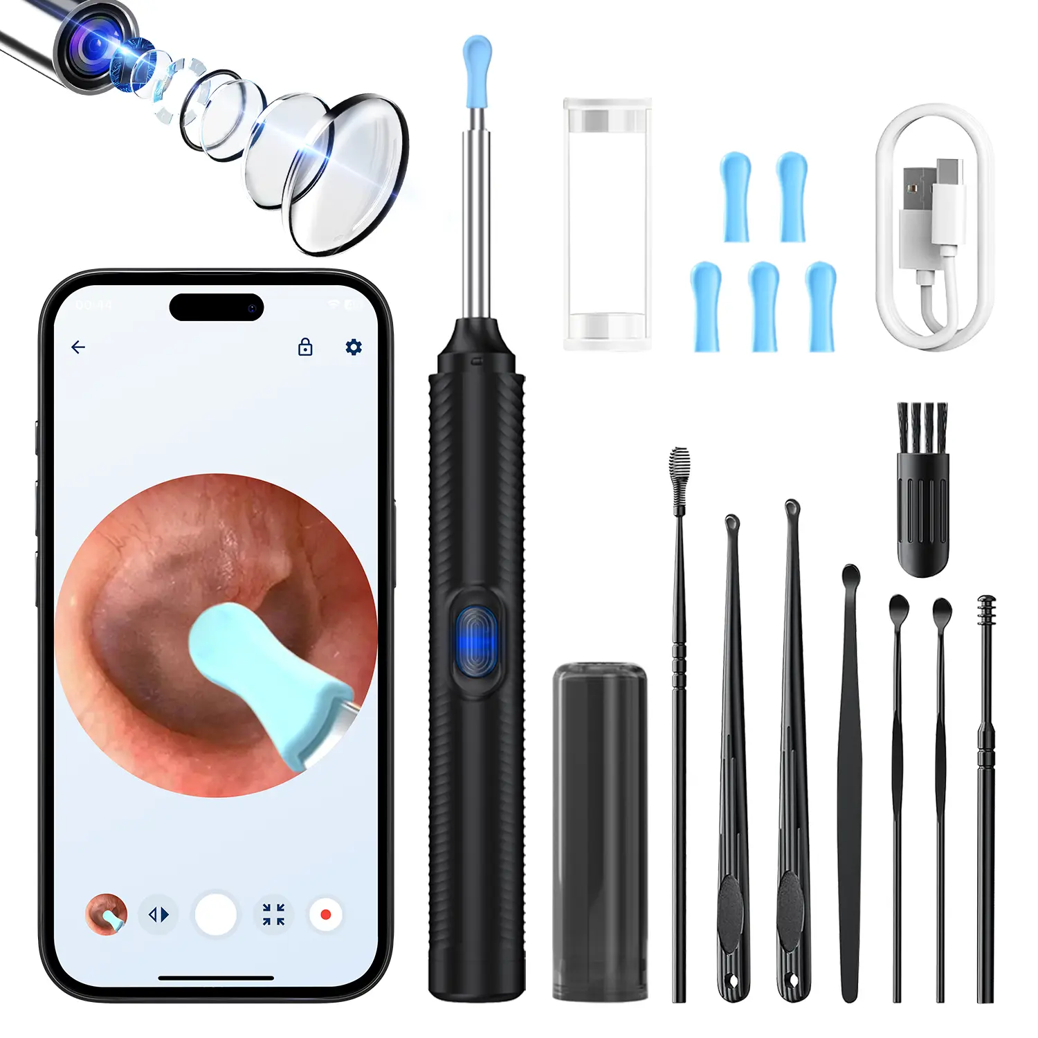 查看[HD Camera Earwax Removal Tool Set - 360° Wide Angle Portable Ear ...