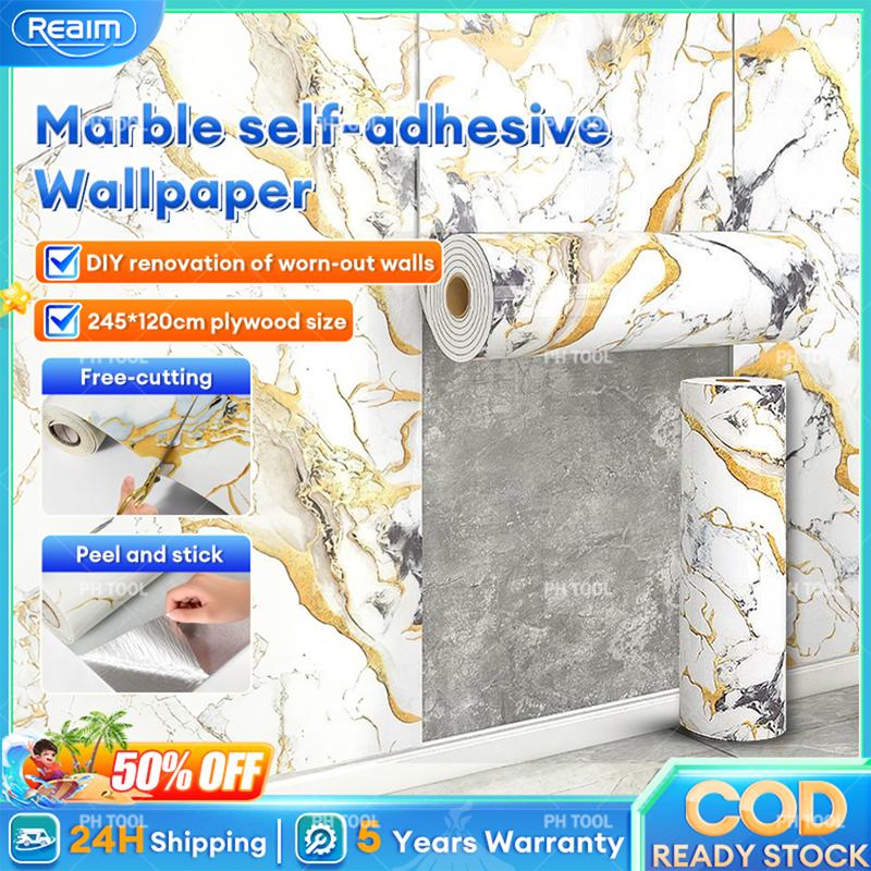 查看[3D Wallpaper Self-Adhesive Marble Wall Sticker 244x120cm Waterproof ...