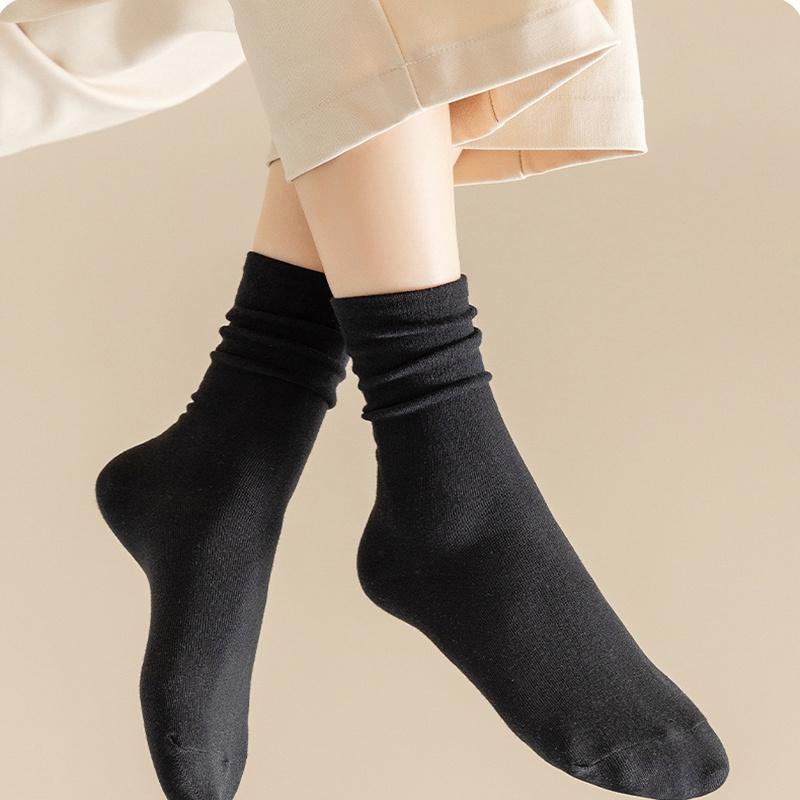 Stokin Kapas, 1 Pasang, Tulen, Untuk Wanita, Gaya Korea, Warna Pepejal ...