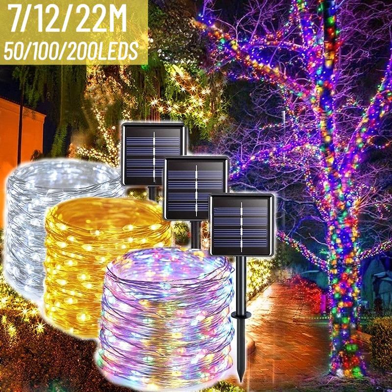 Lampu Suria, 300 LED, Lampu Rentetan Dewi, Luaran, Kalis Air, Sesuai ...