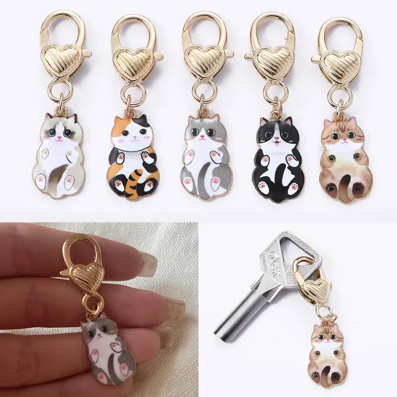 Cute Cartoon Cat Keychain Metal Enamel Kitten Keyr TikTok爆款商品分析 - GMV ...