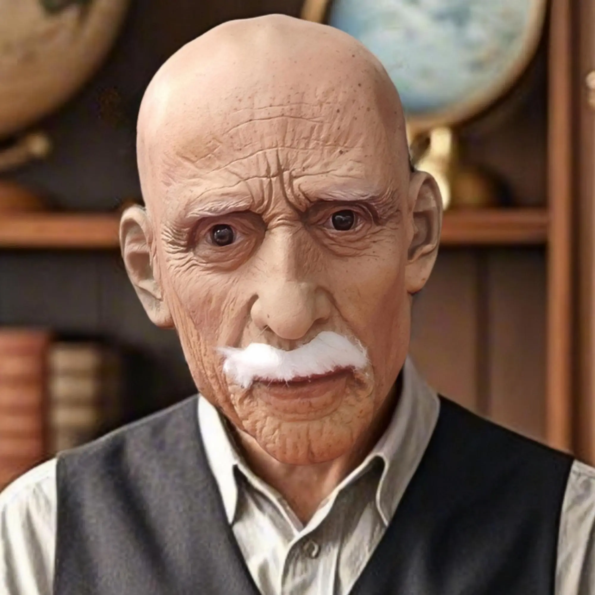 查看[Old Man Mask, Bald Geezer Mask, Funny Man Face Cover, Realistic Mask ...