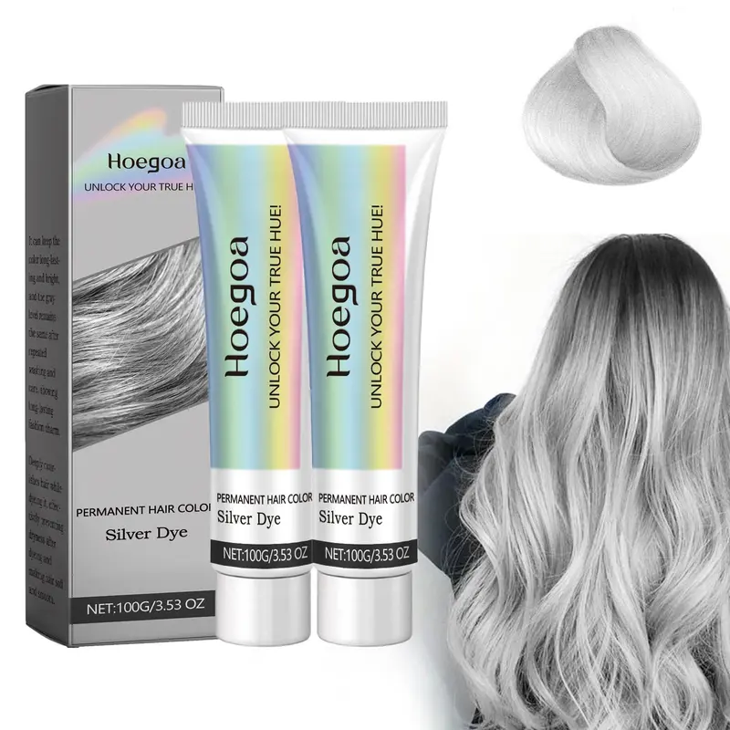 Silver Hair Dye Cream, 2 Counts/set Unisex Silver TikTok爆款商品分析 - GMV/销量 ...