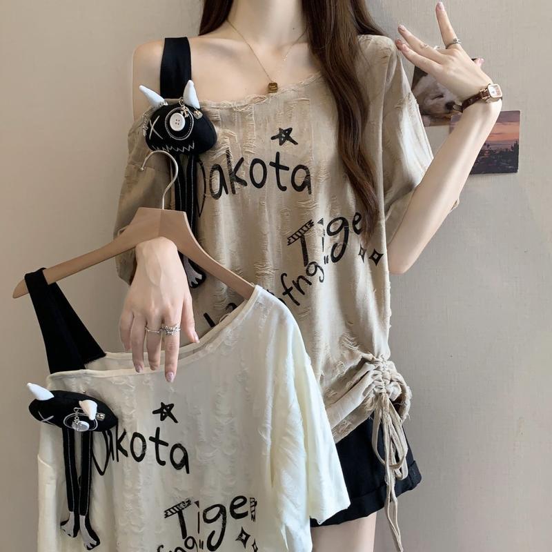 T-Shirt Lengan Pendek Lengan Pendek Bertali Serut TikTok爆款商品分析 - GMV/销量 ...