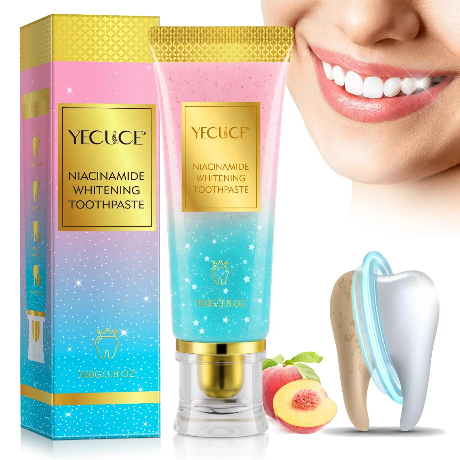Nicotinamide Toothpaste, 100g Tooth Brightening Toothpaste, Oral Care ...
