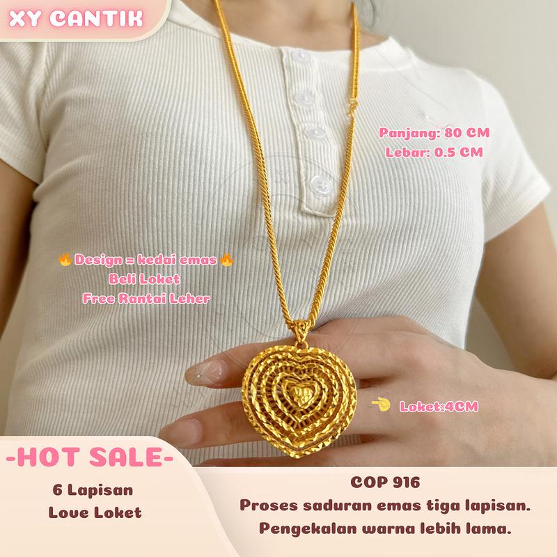 查看[Liontin Cinta 6 Lapisan Dengan Rantai Percuma - COP916 Logam ...