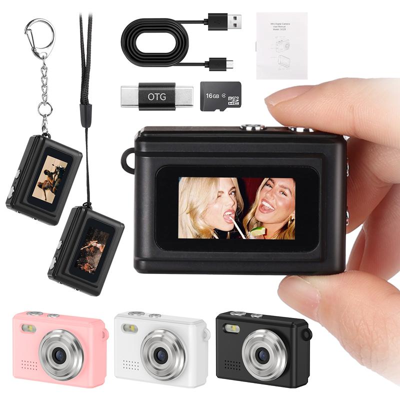 Pocket-Sized Digital Camera | Retro Mini Cam with LED Flash, 16GB SD ...