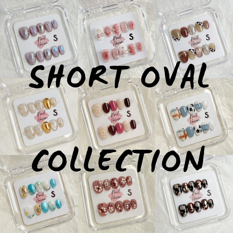查看[NailHaven| Short Oval Collection| short length 17mm handmade press ...