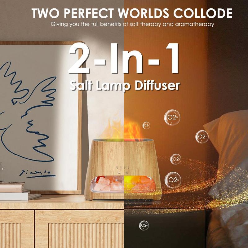 SALKING 2-in-1 Himalayan Salt Lamp Diffuser, Cool Mist Humidifier ...