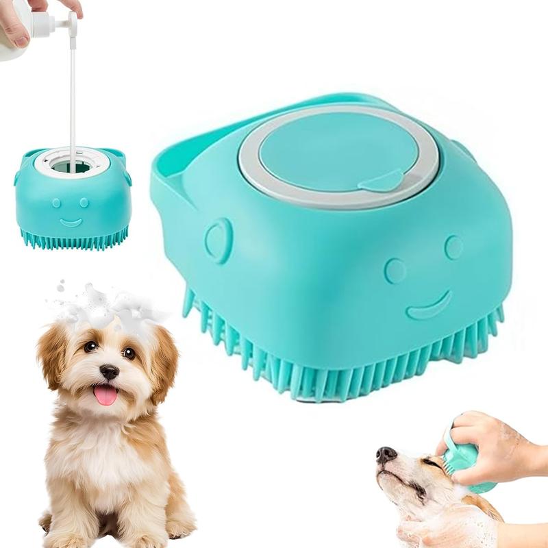 查看[Pet Grooming Brush with Shampoo Dispenser – Soft Silicone Dog Bath ...