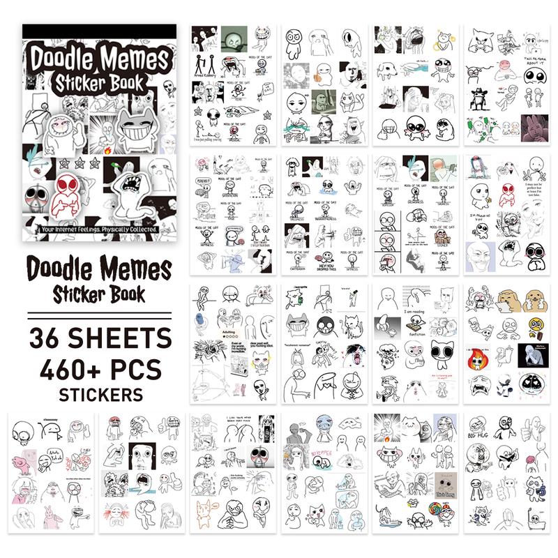 Doodle Memes Adhesive Sticker Book - 460 Hand-Draw TikTok爆款商品分析 - GMV ...