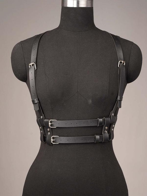 查看[Women's Punk Style Pu Leather Harness Belt, Fashionable Gothic Style ...