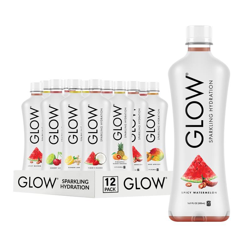 GLOW Sparkling Hydration – 16.9oz Sugar-Free Functional Drink with ...