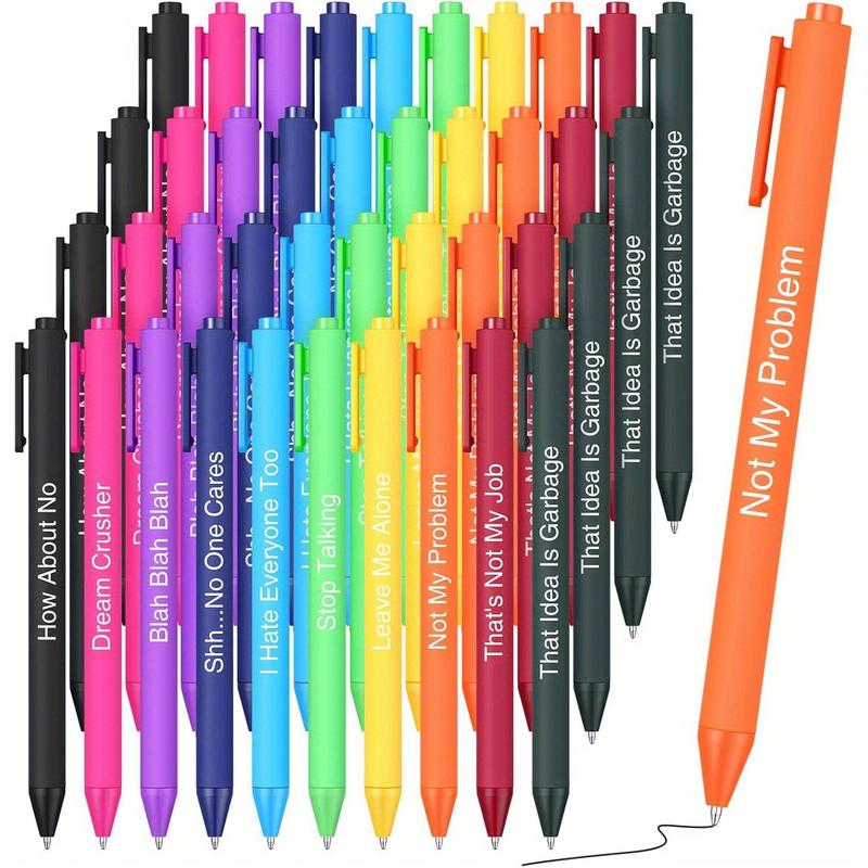 Ballpoint Pen Set, 10/40pcs Humorous Ballpoint Pen Set for Cursing ...