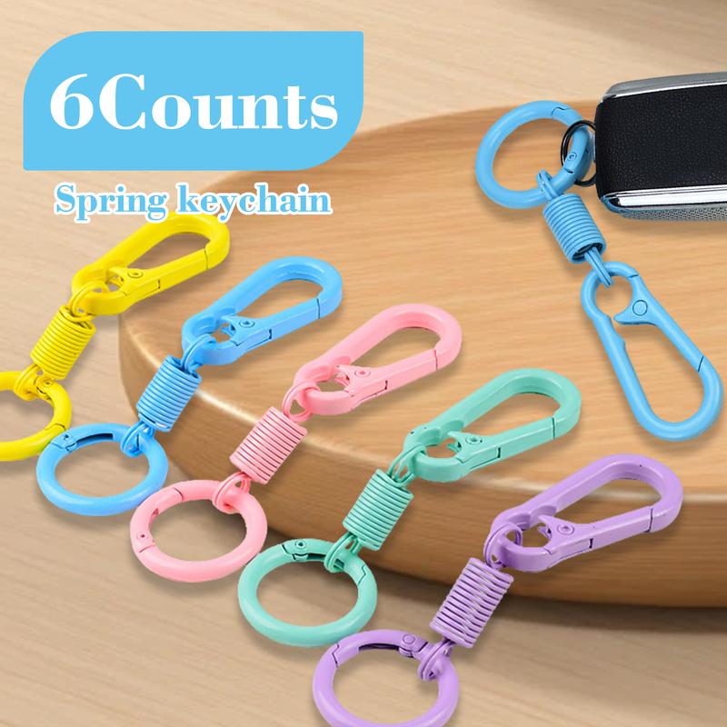 6 Counts Keychain Clips with O Rings, Quick Release Metal Keychain ...
