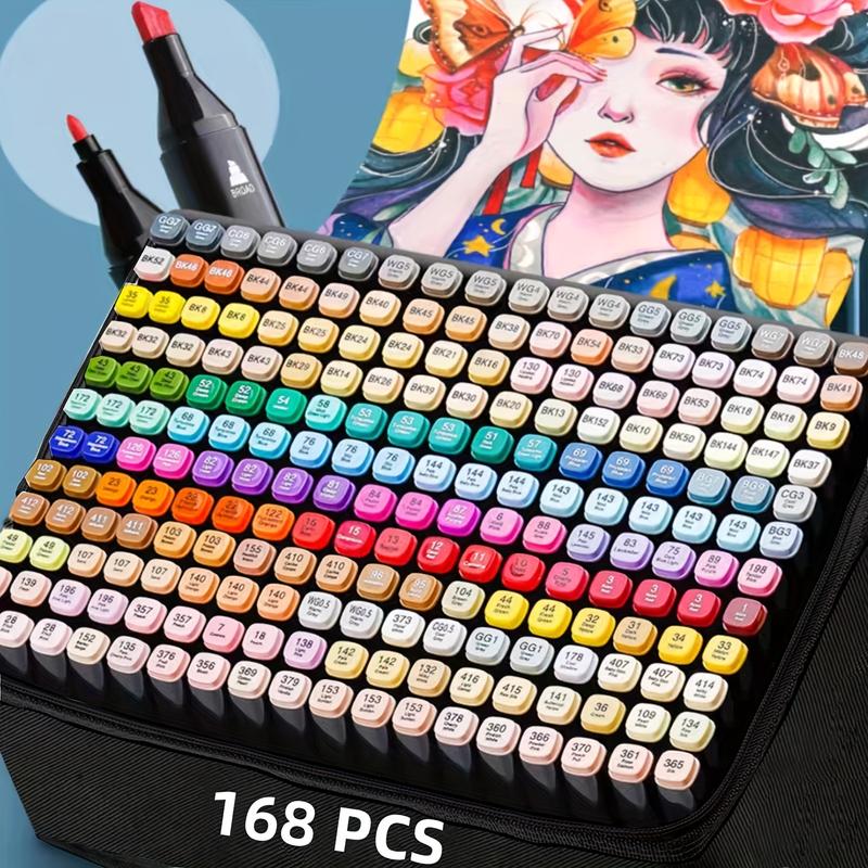 168/120/100/80/60/48 Colors Alcohol Markers Artist Drawing Painting and ...
