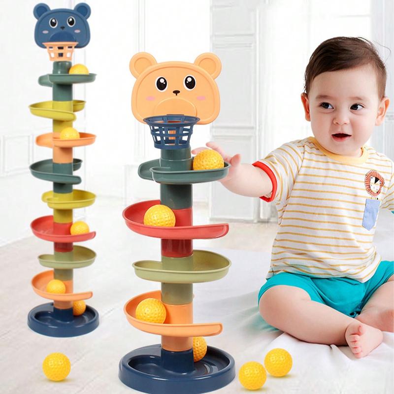 查看[Children's Ramp Toy Basketball Track, Sliding Tower Rotating Track ...
