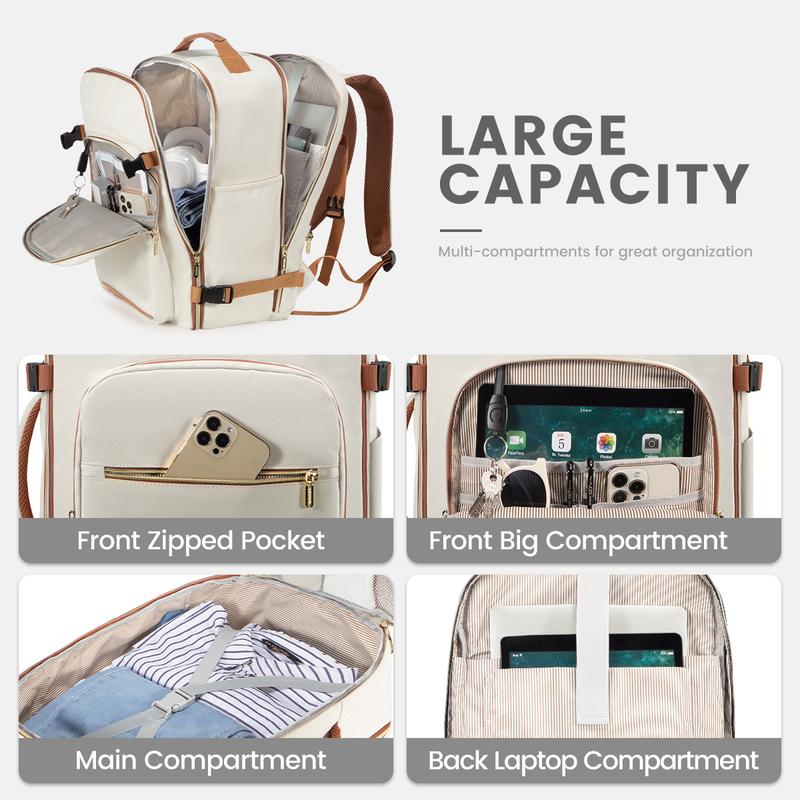 查看[LOVEVOOK Colorblock Carry-On Travel Backpack with 3 Packing Cubes ...