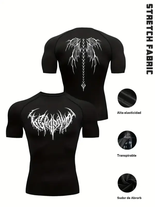 Gothic Style Men's Black Gym Shirt – Metallic Lett TikTok爆款商品分析 - GMV ...