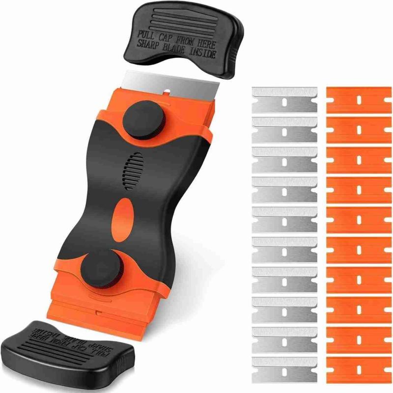 查看[SUNTIRC Razor Blade Scraper Tool,With Extra 10pcs Plastic Blades And ...