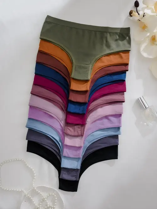 Women's Solid Color Drop Waist Panty, Regular Fit Soft Comfy Breathable ...