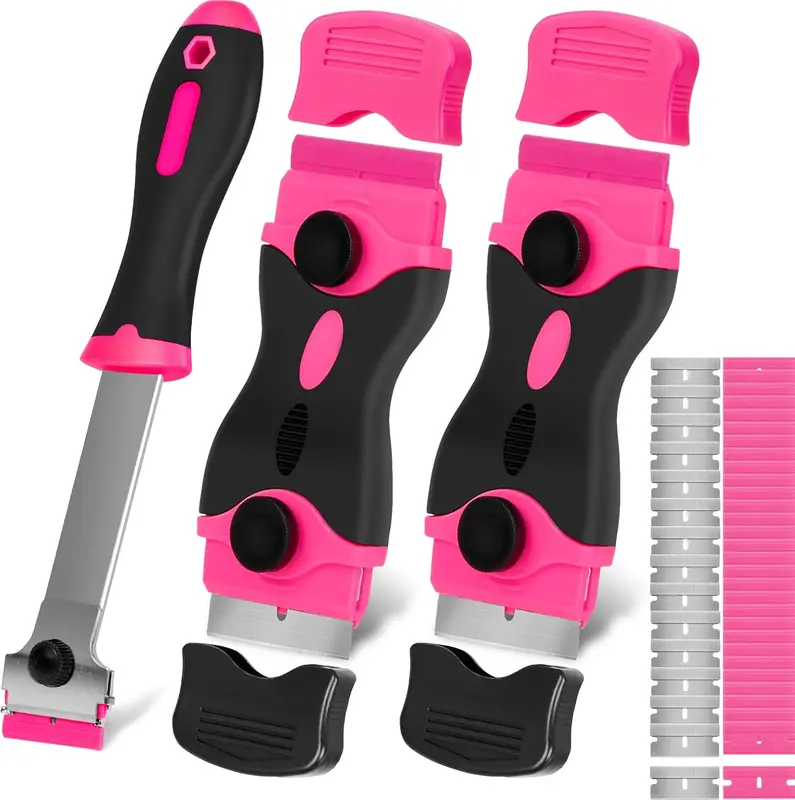 【Mother's Day】THINKWORK Razor Blade Scraper Tool, 3Pcs Pink Razor ...