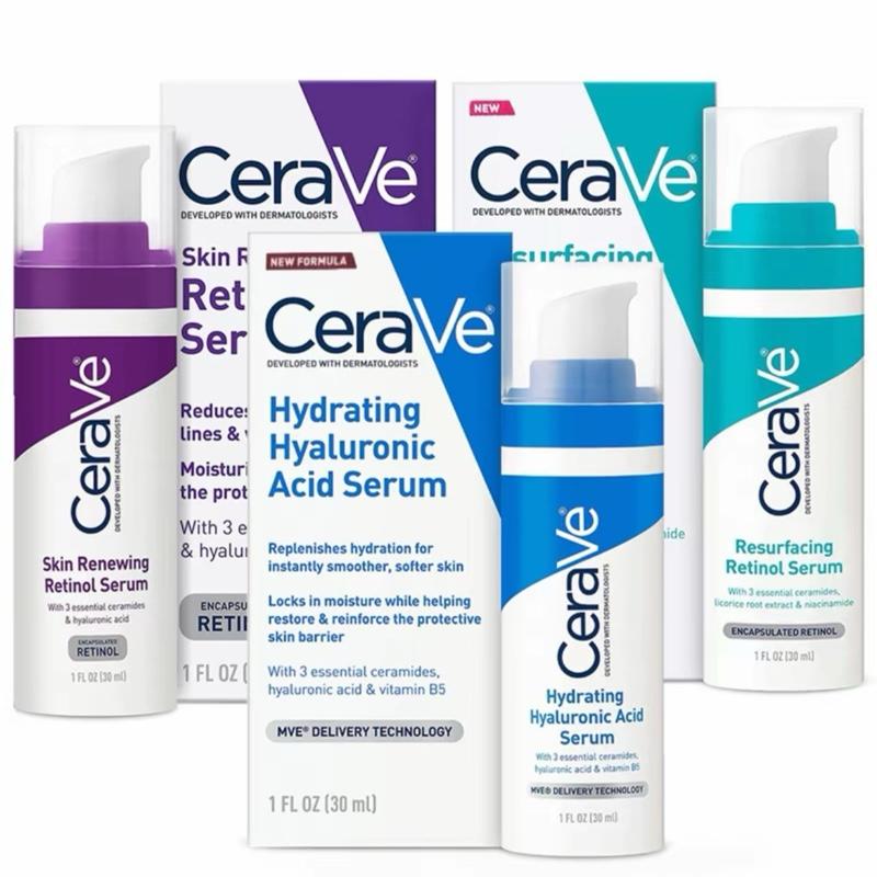 CeraVe Skin care Resurfacing Retinol Serum, Hydrating Hyaluronic Acid Serum, Skin Renewing ...
