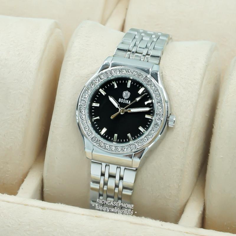 นาฬิกาข้อมือผู้หญิง BOSIKA - โบซิก้า แท้ รหัส BS156 กันน้ำ 100% หน้าปัด ...
