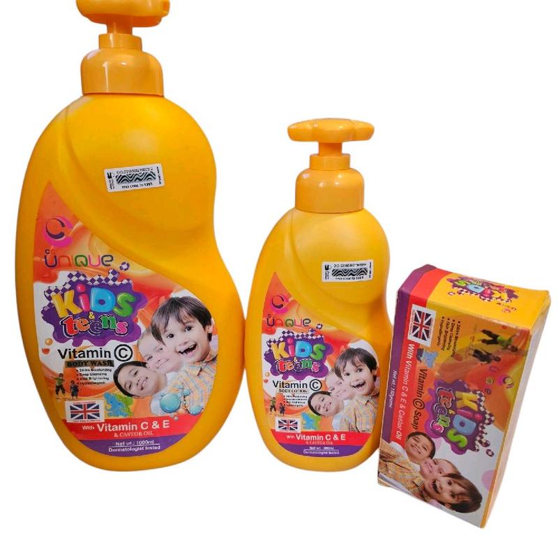 查看[Unique Kids and Teens Vitamin Brightening Lotion 500ml+Bar Soap+ ...