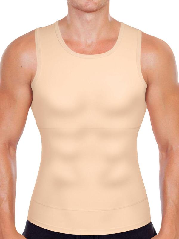 Men's Solid Compression Shapewear Tank Top, Gym Wear 2024, Breathable ...