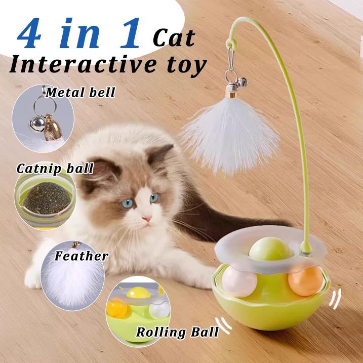 查看[[Cat Gift] 4 in 1 Cat Toys Turntable Ball Cat Stick Feather Windmill ...