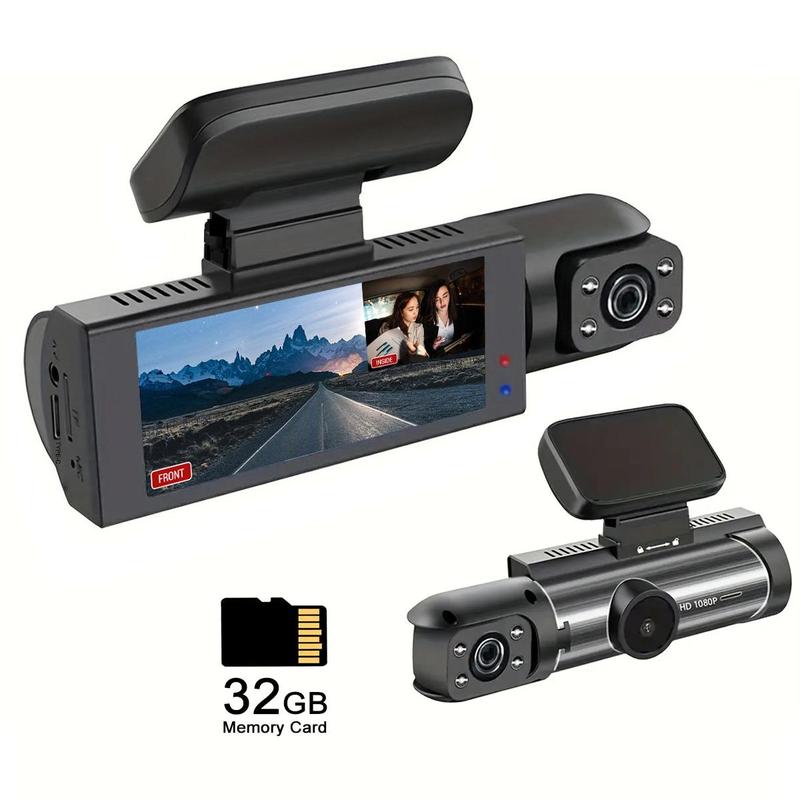1080P Dual Recording Car DVR Camera with 32GB Card, Dashboard Cam with ...