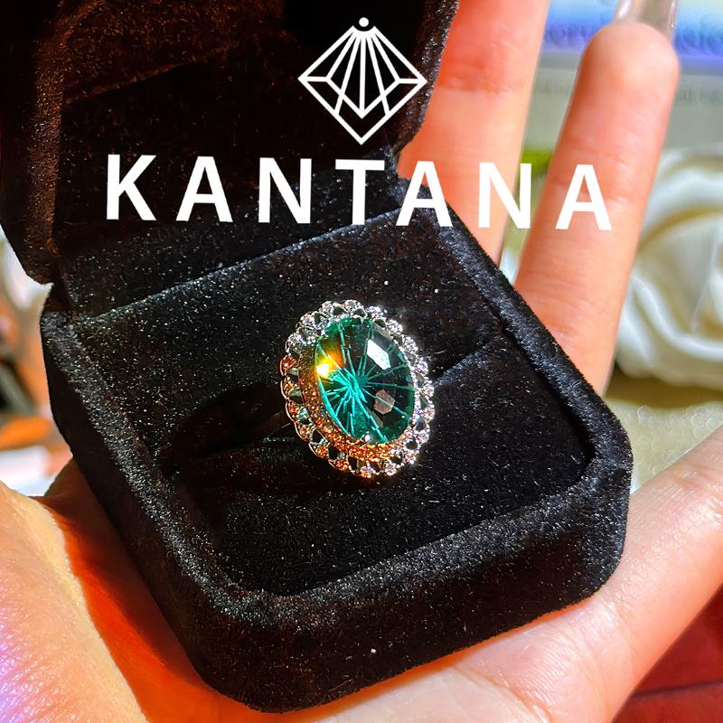 查看[KANTANA Emerald Starlight Ring, Vintage Court Style Firework Design ...