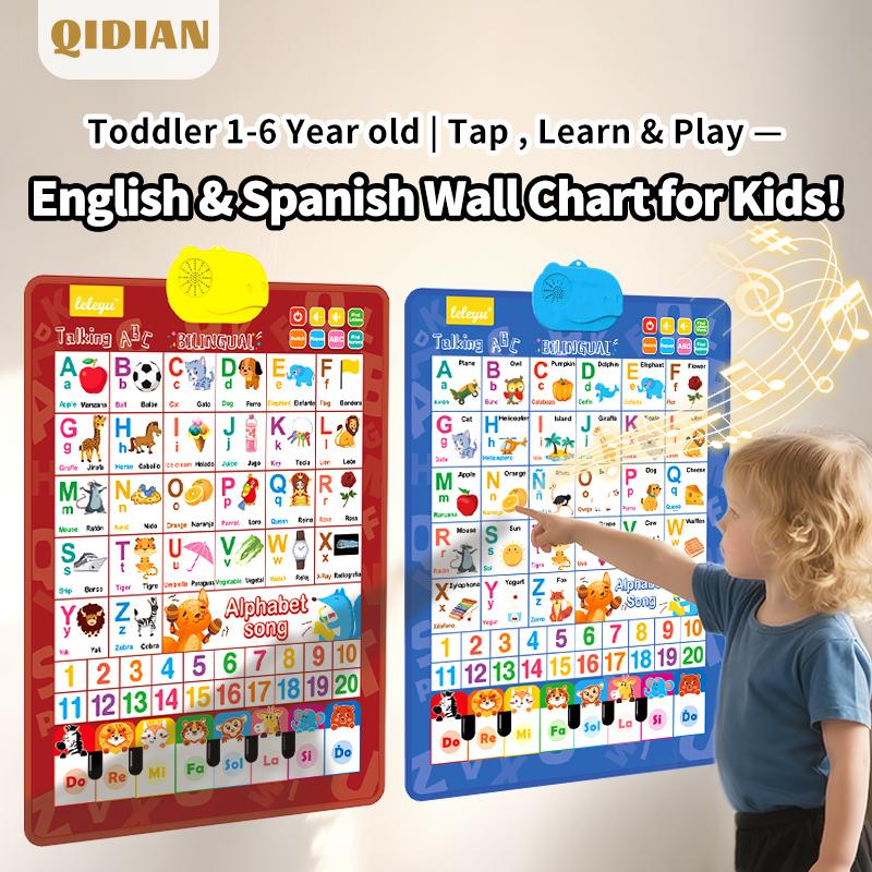 查看[Bilingual Talking Wall Chart for Kids – English & Spanish Learning ...
