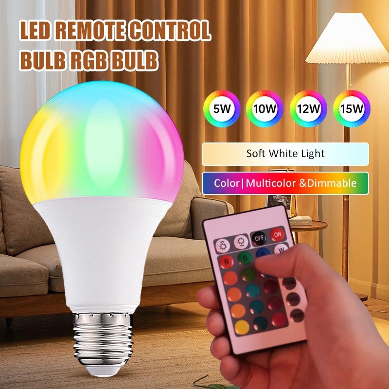 查看[5/10/15W E27 RGB Remote Control Bulb Led Lights For Room Smart Bulb ...