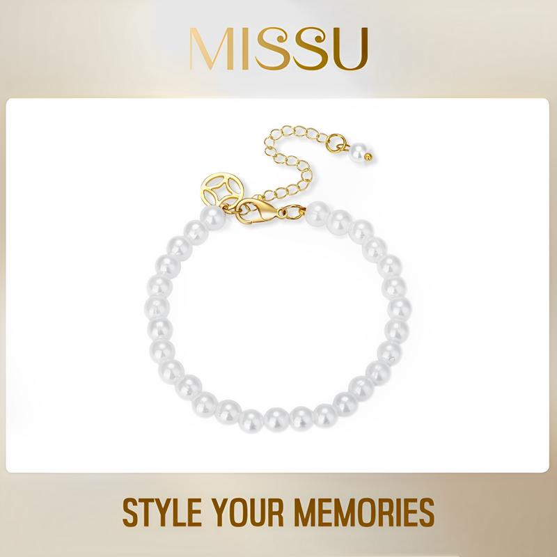 [Live Exclusive] Missu Lucky Pearl Bracelet for Women Fashion Korean ...