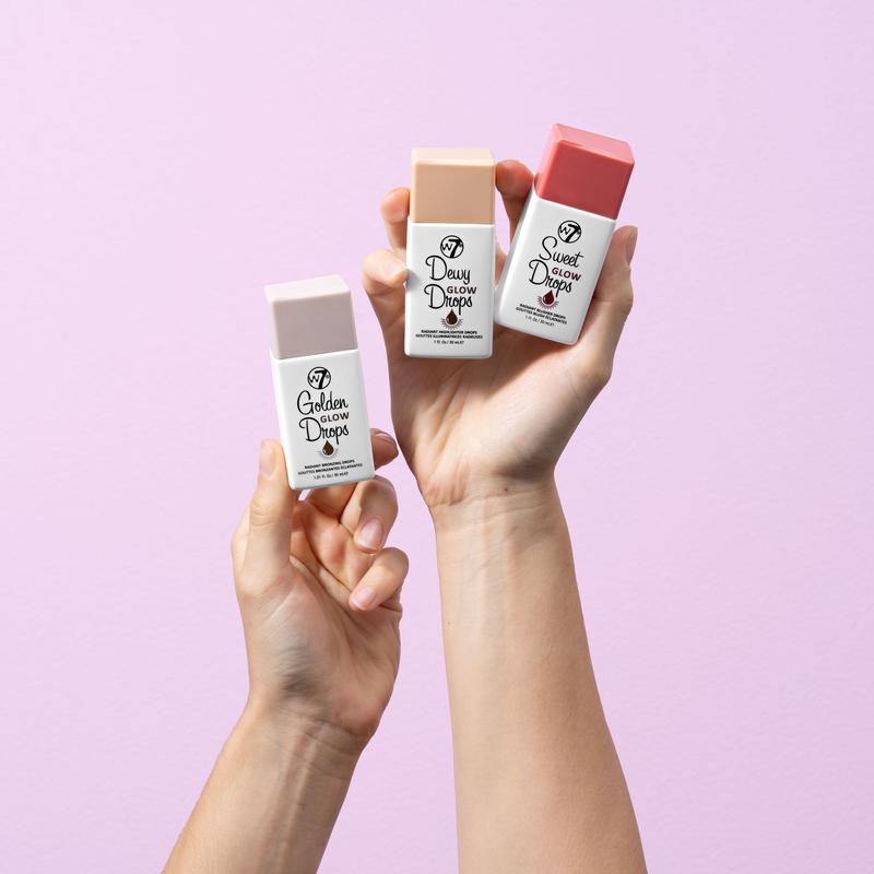 W7 Glow Drops Trio - Liquid Blush, Bronze & Highlight Drops - Golden ...