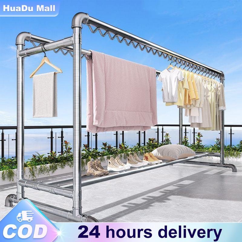 查看[HDM 180CM Steel Sampayan Clothes Rack Standing Stainless Clothes ...