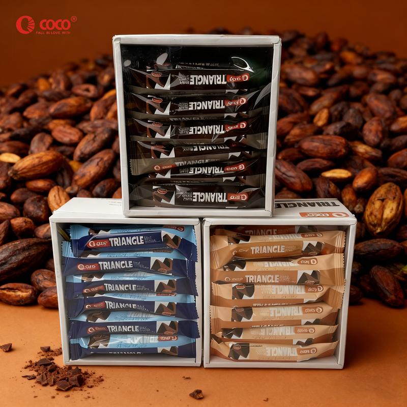 查看[COCO Triangle chocolate 10g X 30pcs per box Black/Milk/Nuts 3 ...