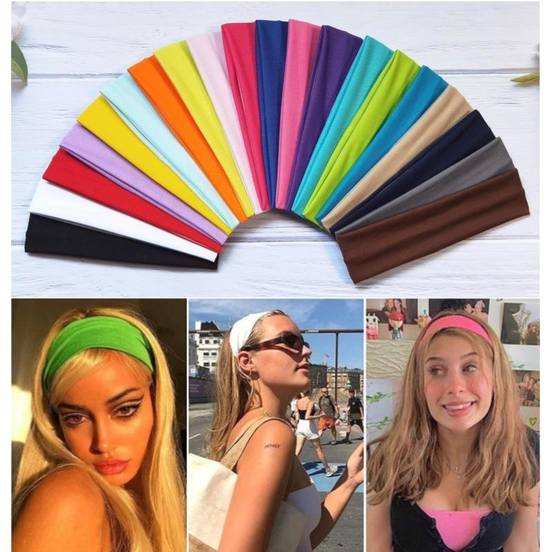 查看[Solid color High stretch headband Yoga Exercise Headband Hair ...