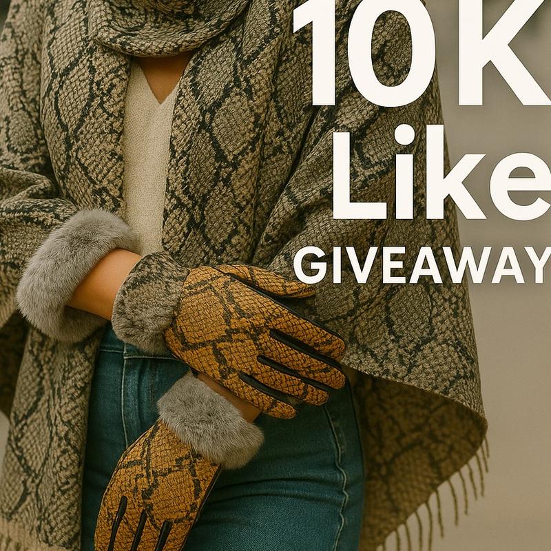 Faux Fur Cuff Snake Print Touch-Screen Gloves - St TikTok爆款商品分析 - GMV ...