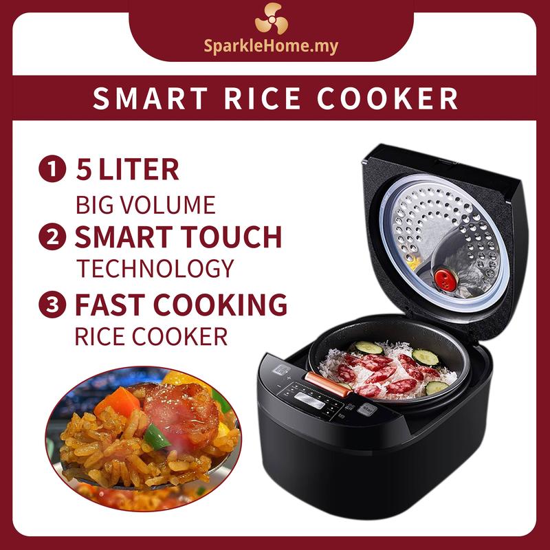 【Ready stock】Rice Cooker 5L Multifunction Smart Screen periuk nasi ...