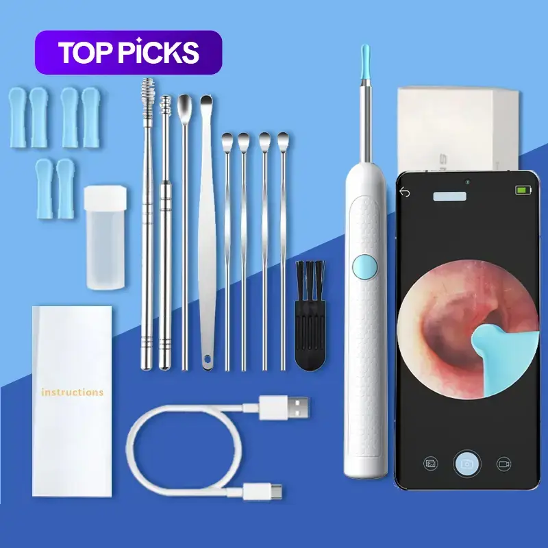查看[9-in-1 Smart Visual Ear Cleaning Kit with LED Light and Cleaning ...