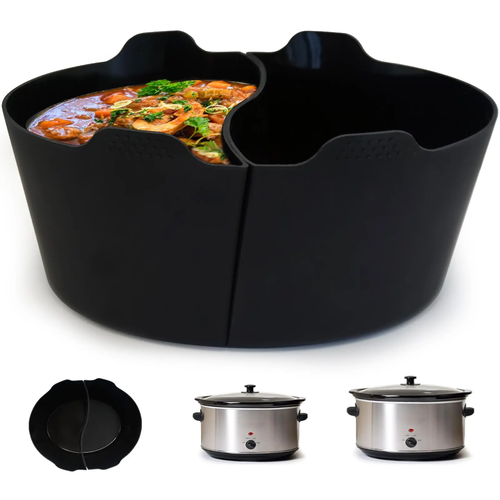 Silicone Crock pot Liners,Slow Cooker Liners,6-7 Quart Oval Reusable ...