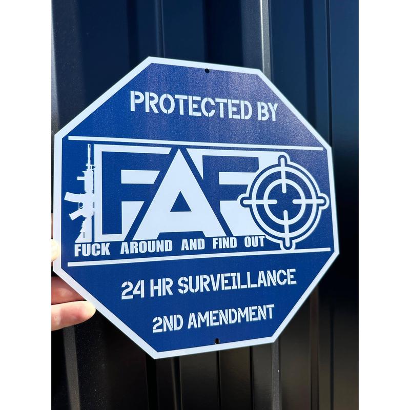 FAFO Security Sign F Around and Find Out Sign with Stake - 12" x 12 ...