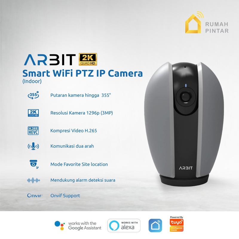 ARBIT Indoor PTZ CCTV Security IP Camera 2K/3MP Wireless NVR Night ...