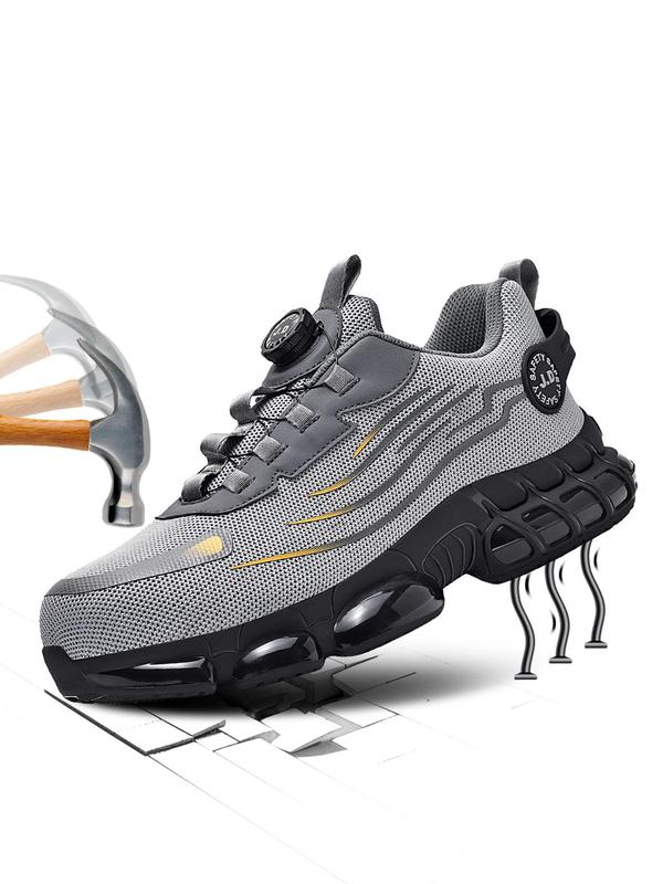 Men's Casual Plain Color Lace Up Low Top Work Steel Toe Trainers Shoes ...