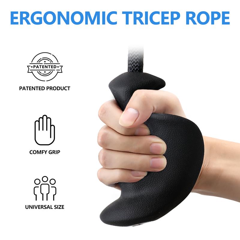 HXD-Ergo Tricep Rope with Ergonomic Handles, 36 Inch Tricep Pull Down ...
